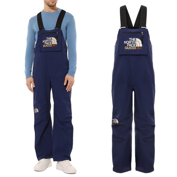 Gucci | Other | Gucci X North Face Navy Overalls Logo Embroidered Blue ...